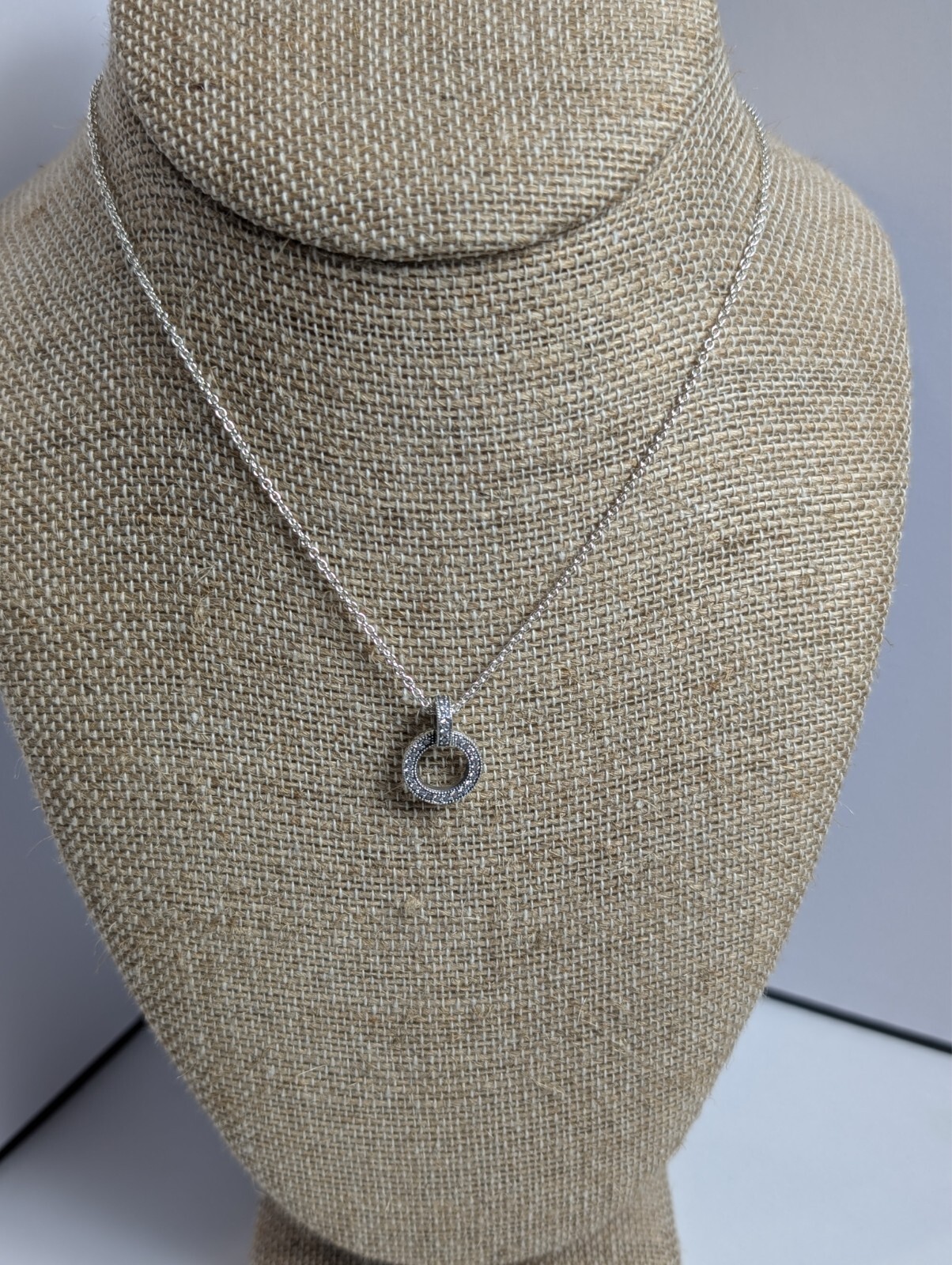 Authentic Pandora Pendant Necklace, Double Circle Authentic Pandora Pendant Necklace, Double Circle