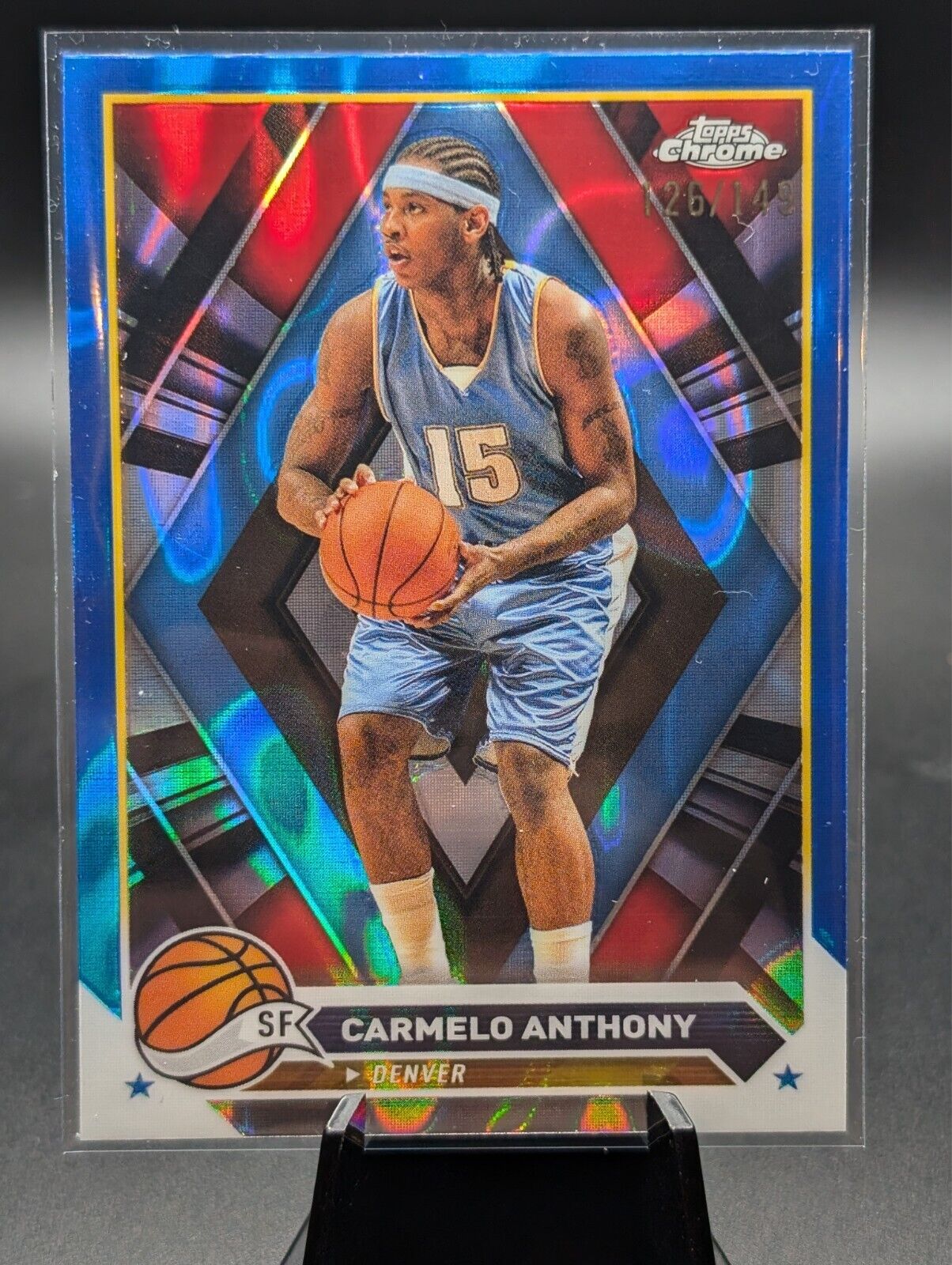 2023-24 Topps Chrome Basketball Carmelo Anthony #27 Blue 2023-24 Topps Chrome Basketball Carmelo Anthony #27 Blue
