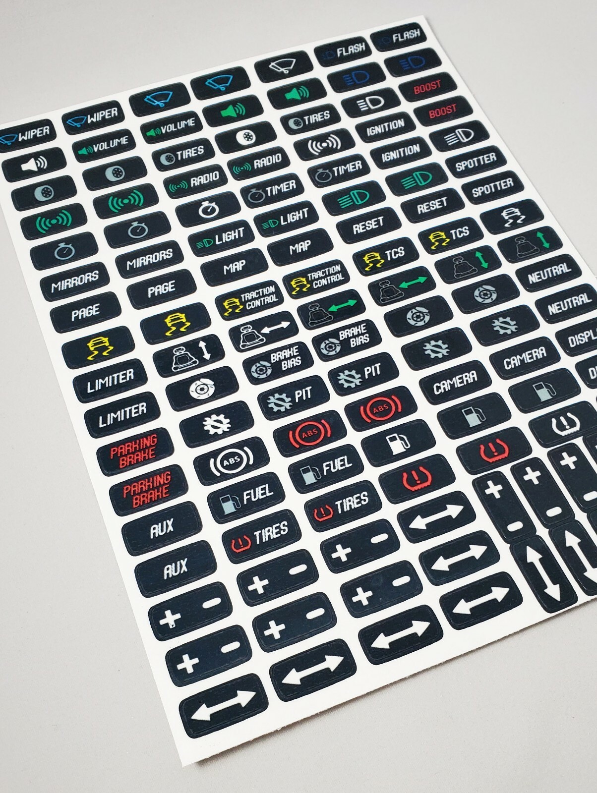 Button Box Labels / Sim Racing Decals Button Box Labels / Sim Racing Decals
