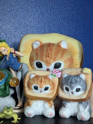 Mofusand Pan Nyan Bread Cat Big Size Plush 3 Set Butter Strawberry Toast Japan | eBay
