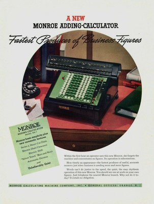 Cash Register, Adding Machines - Vintage Monroe Calculators