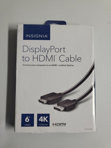 Insignia - 6' DisplayPort-to-HDMI Cable - Black