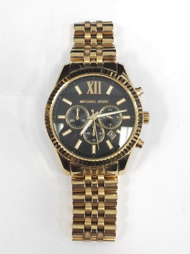 Michael Kors 8286 Oversized Lexington Gold-Tone Watch w/ Box Michael Kors 8286 Oversized Lexington Gold-Tone Watch w/ Box