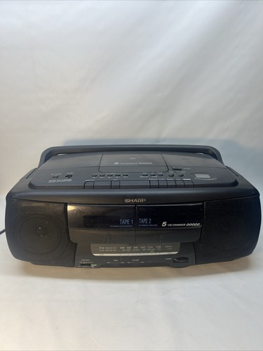 Vintage 90s Boombox 5 Disc Changer CD Player Cassette Sharp Vintage 90s Boombox 5 Disc Changer CD Player Cassette Sharp