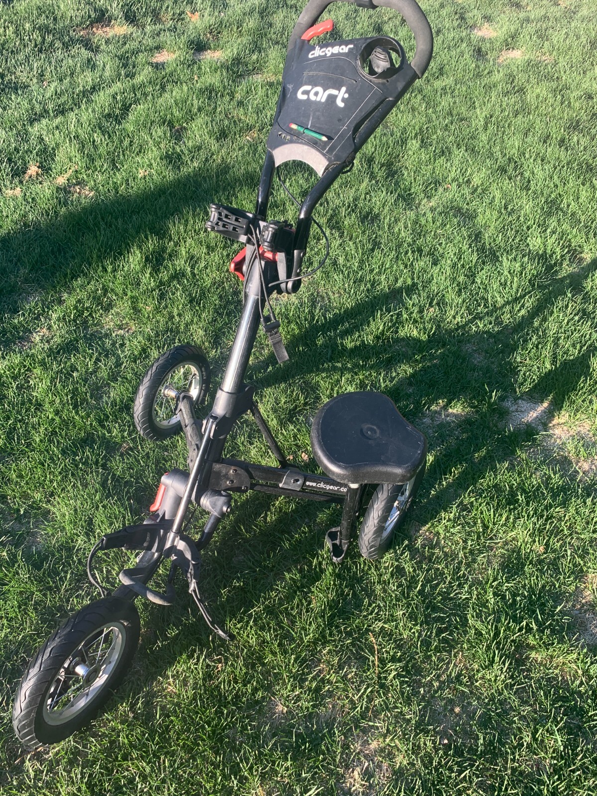 CLICGEAR Golf 3 Wheeled Push Cart Black