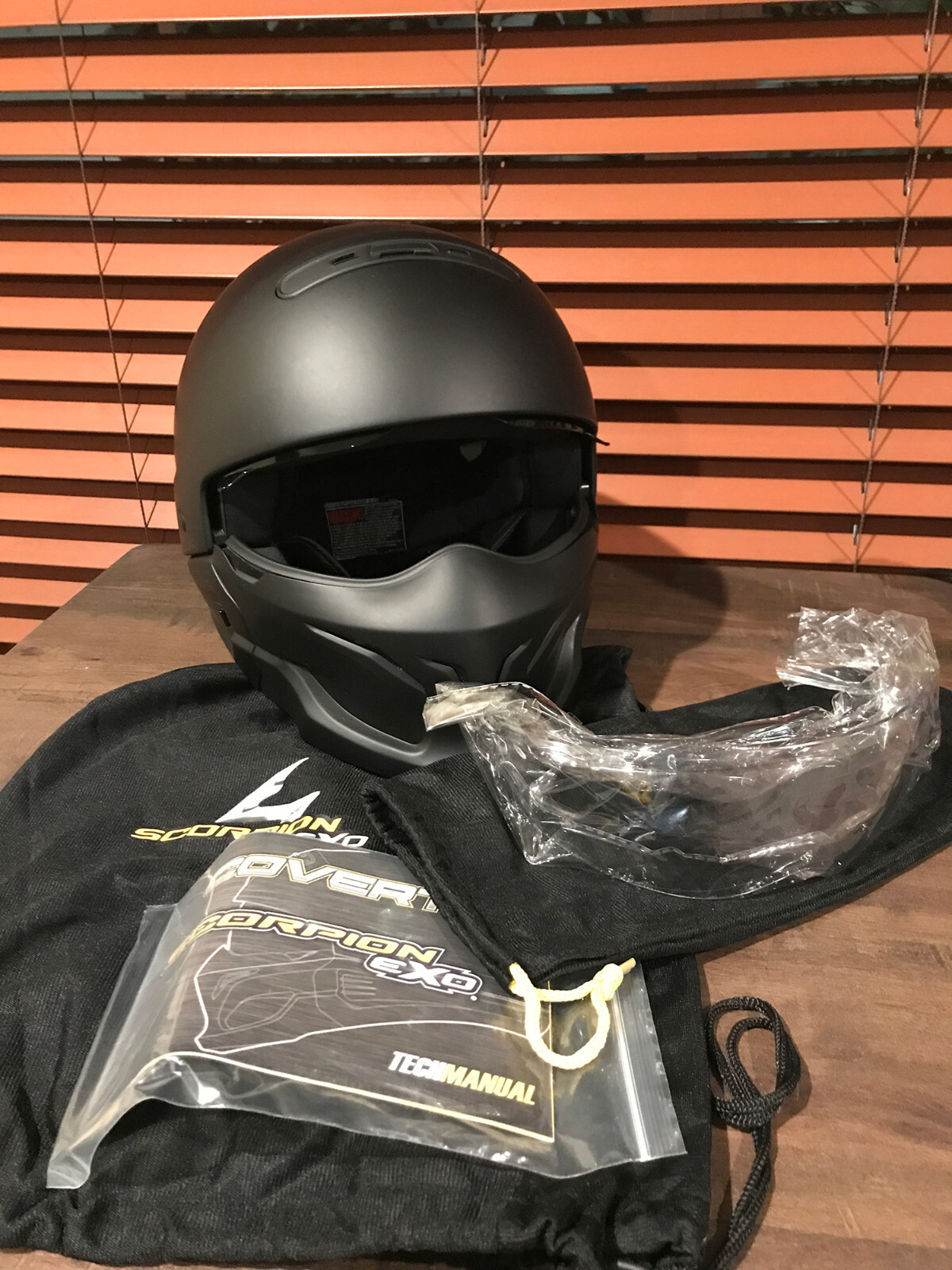 Helmet Medium Dot | Scorpion Exo Covert Black Open Face Half Shell ...