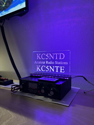 Solid Color 12v Custom Engraved LED Ham Shack Amateur Radio Call Sign ...