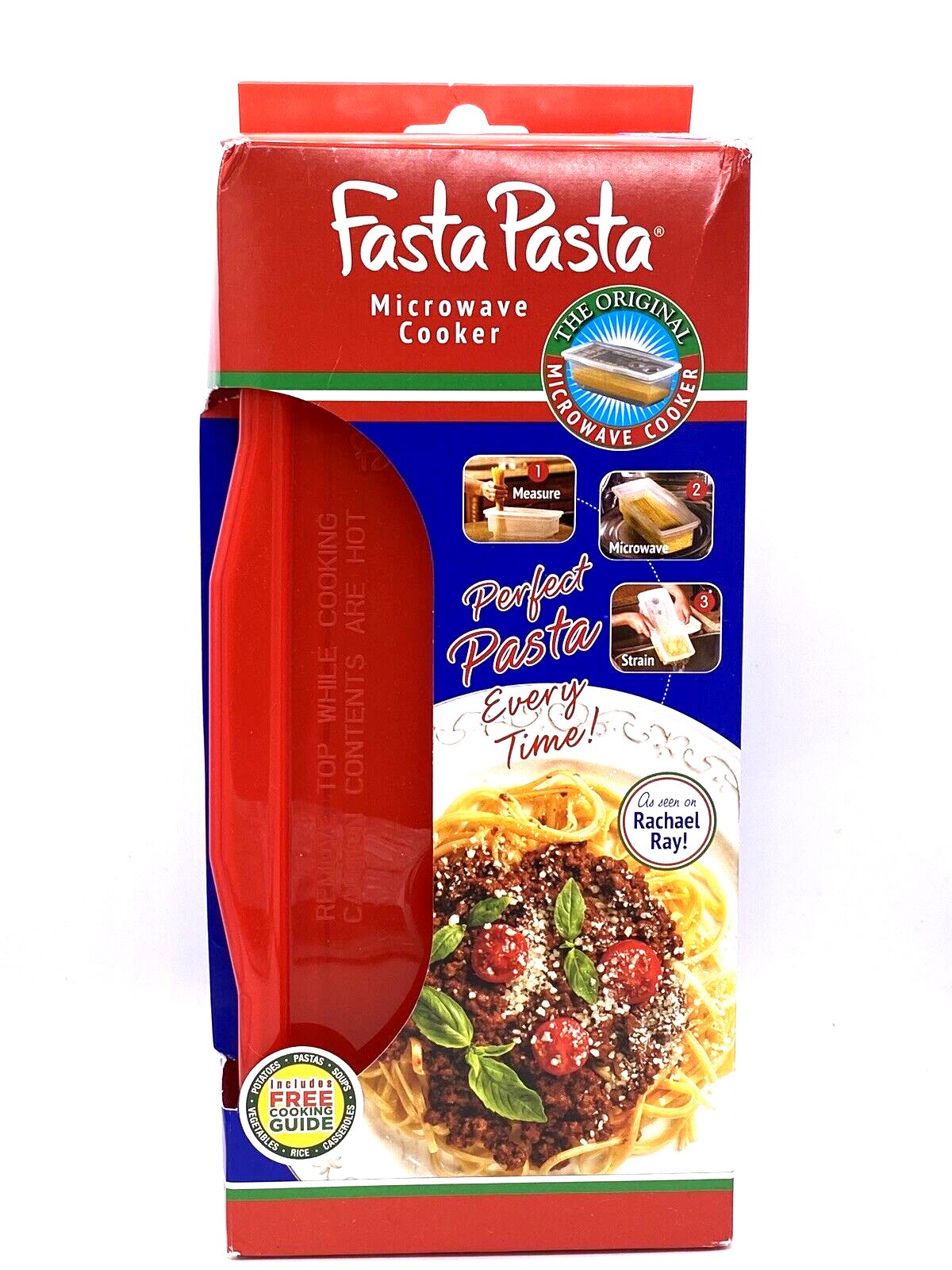 Fasta Pasta Red Microwave Cooker & Strainer As
