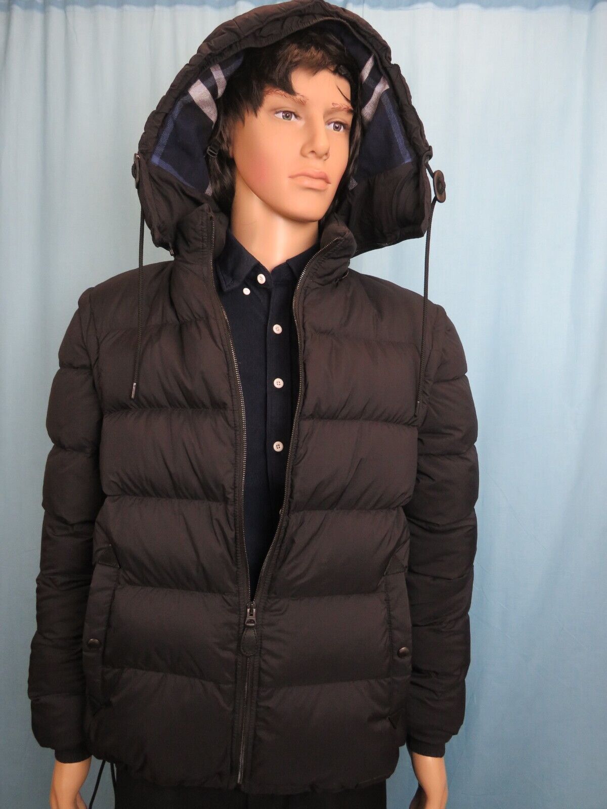 NEW BURBERRY BASFORD 2 IN 1 BLACK CHECK DETACHABLE HOODED NEW BURBERRY BASFORD 2 IN 1 BLACK CHECK DETACHABLE HOODED