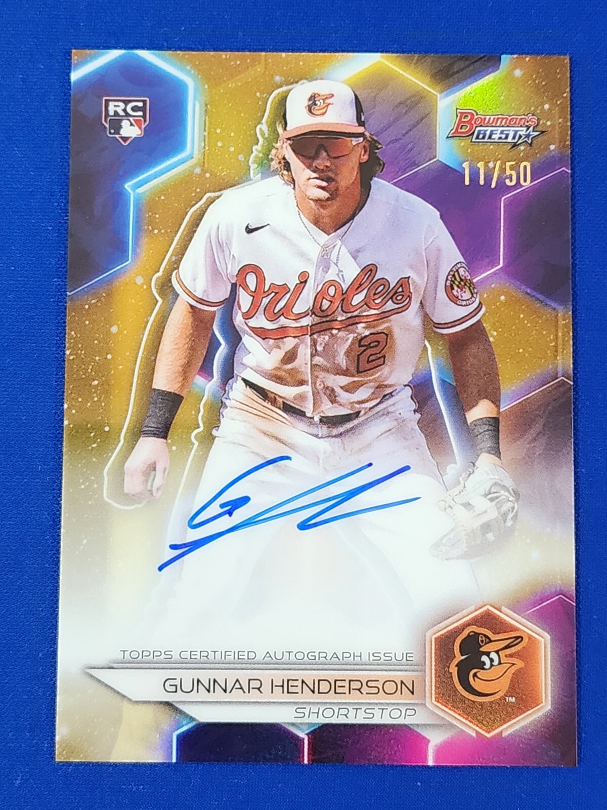 2023 Bowman's Best - Best of 2023 Autographs Gold Refractor #B23-GH Gunnar Henderson /50 (AU, RC ...