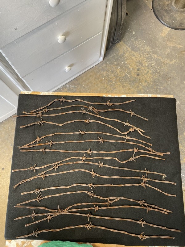 Antique Barbed Wire 16 Various Loose Pieces 20 Inch Bobbed Wire Fence