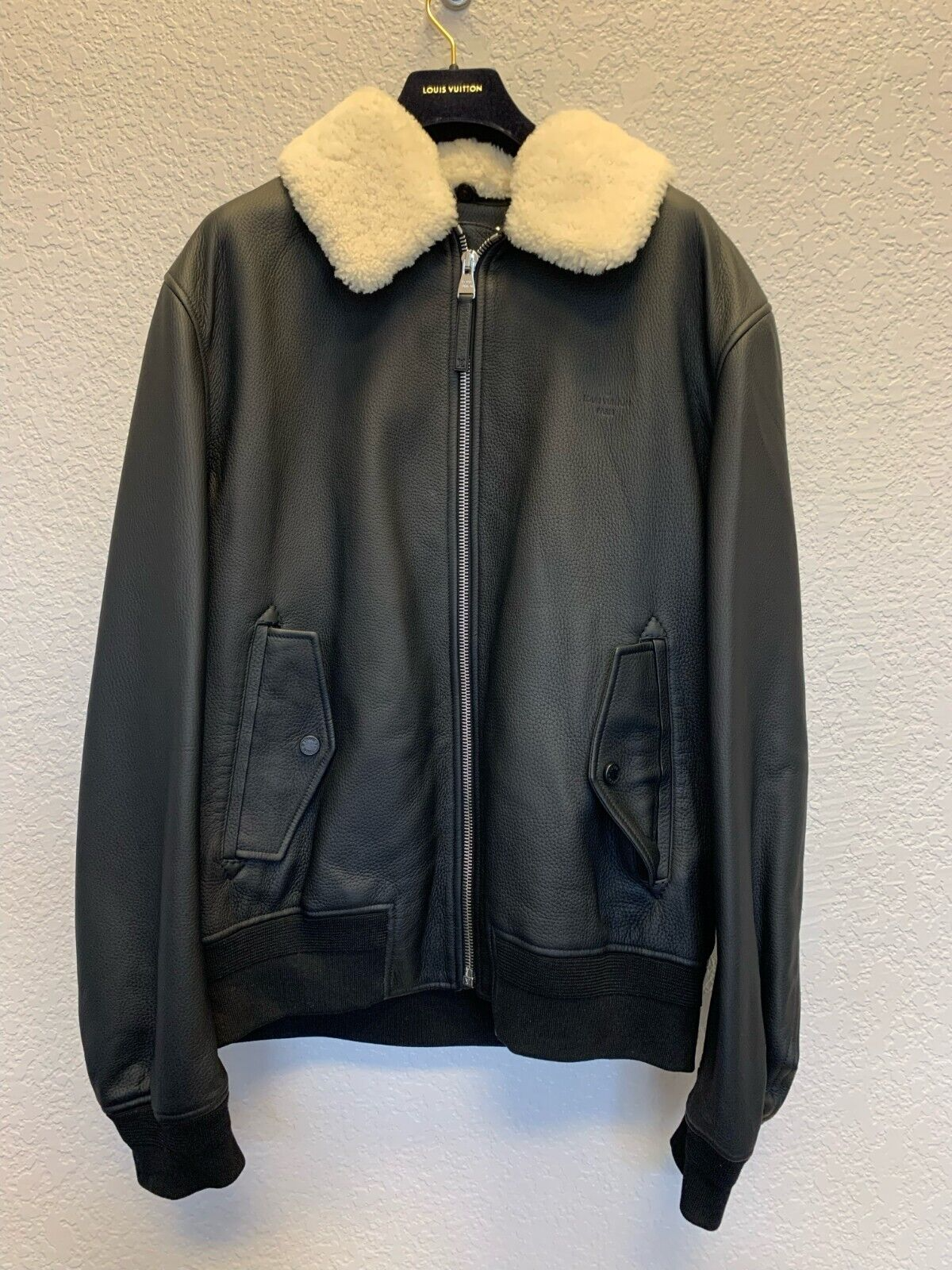 Louis Vuitton Deerskin Leather Aviator Jacket Black Louis Vuitton Deerskin Leather Aviator Jacket Black