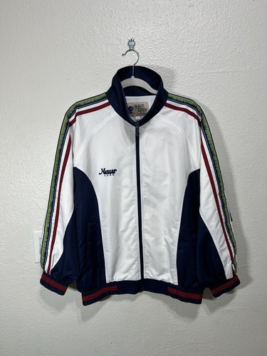 Haur Luen Men's Retro Vtg Colorblock White/ Blue Jacket Size Haur Luen Men's Retro Vtg Colorblock White/ Blue Jacket Size