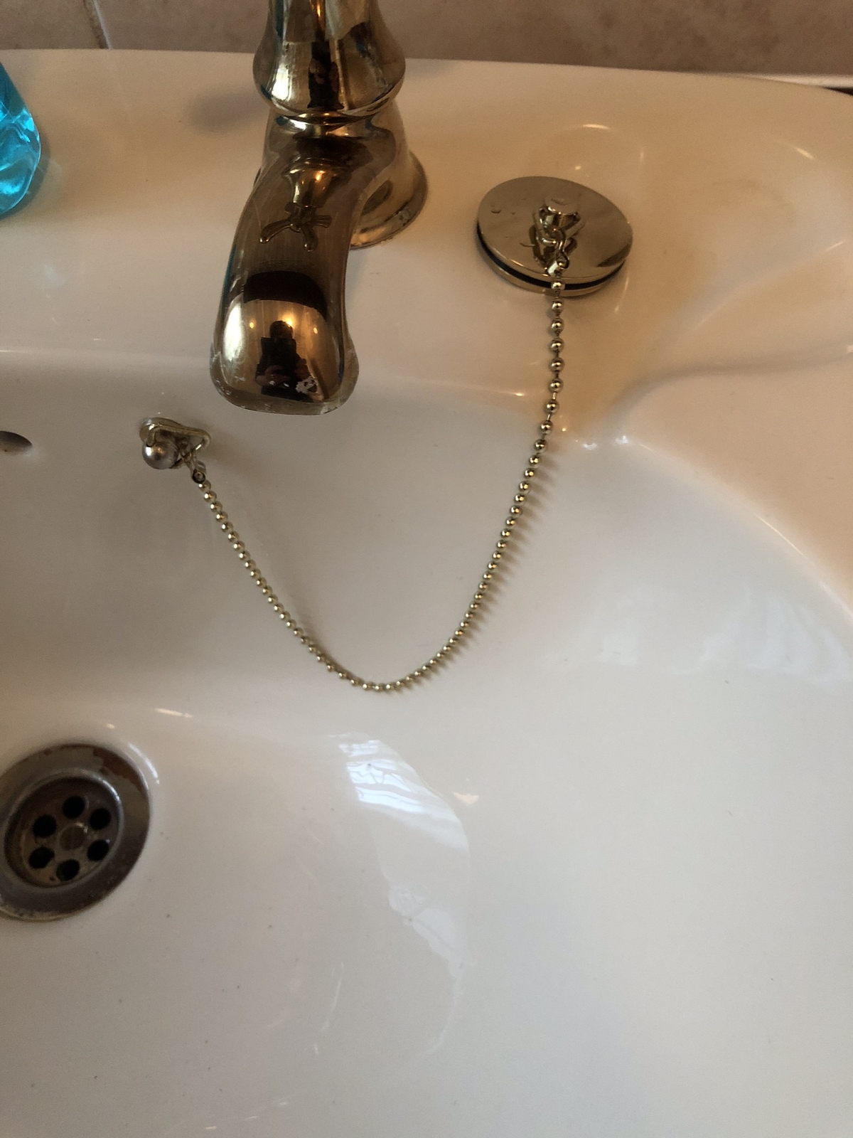 Brass Gold Metal Bath Sink Basin Plug 1 1/2' 38mm with Chain | eBay UK