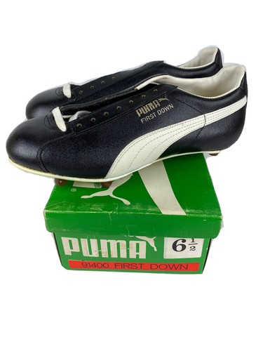 Vintage Puma First Down Shoes Football Size 6.5 Black Vintage Puma First Down Shoes Football Size 6.5 Black