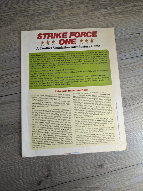 Strike Force One: The Cold War Heats Up – 1975 (1975) – Board Game Guys