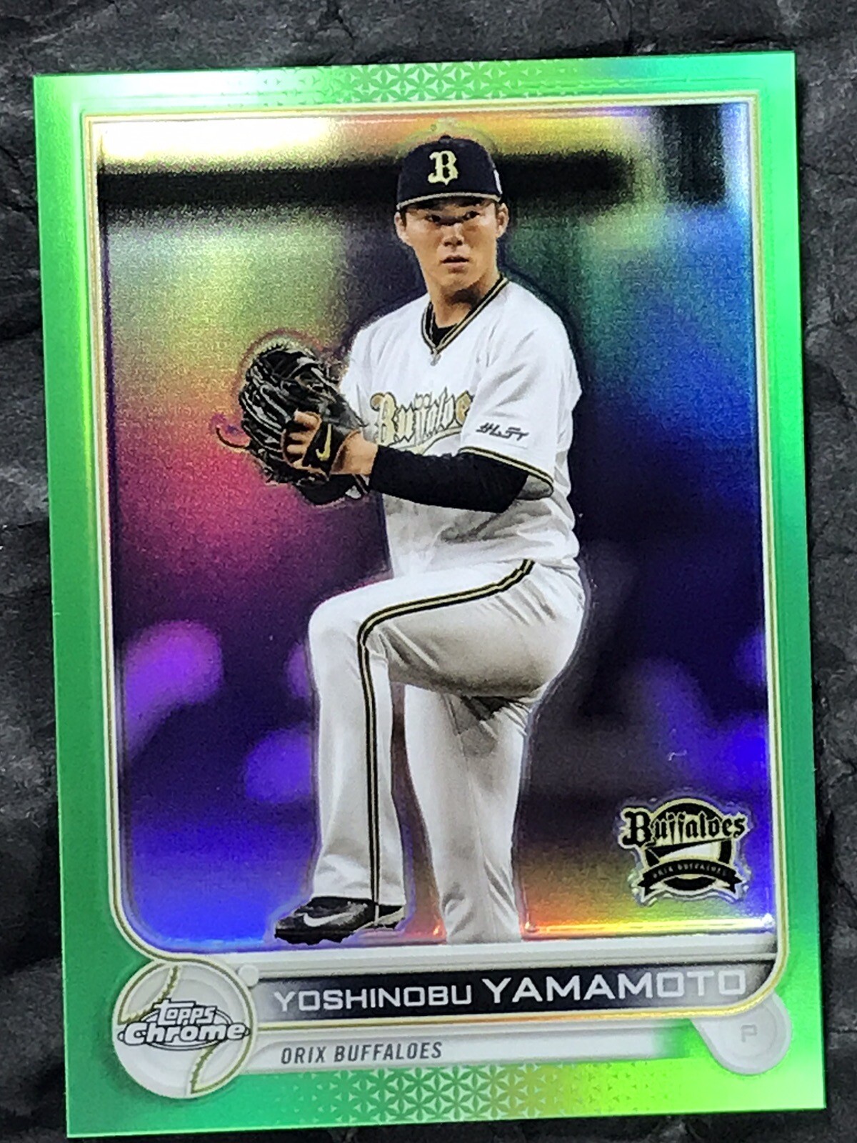 2022 Topps Chrome NPB Nippon Professional Baseball - Green Refractor #27 Yoshinobu Yamamoto /99 ...