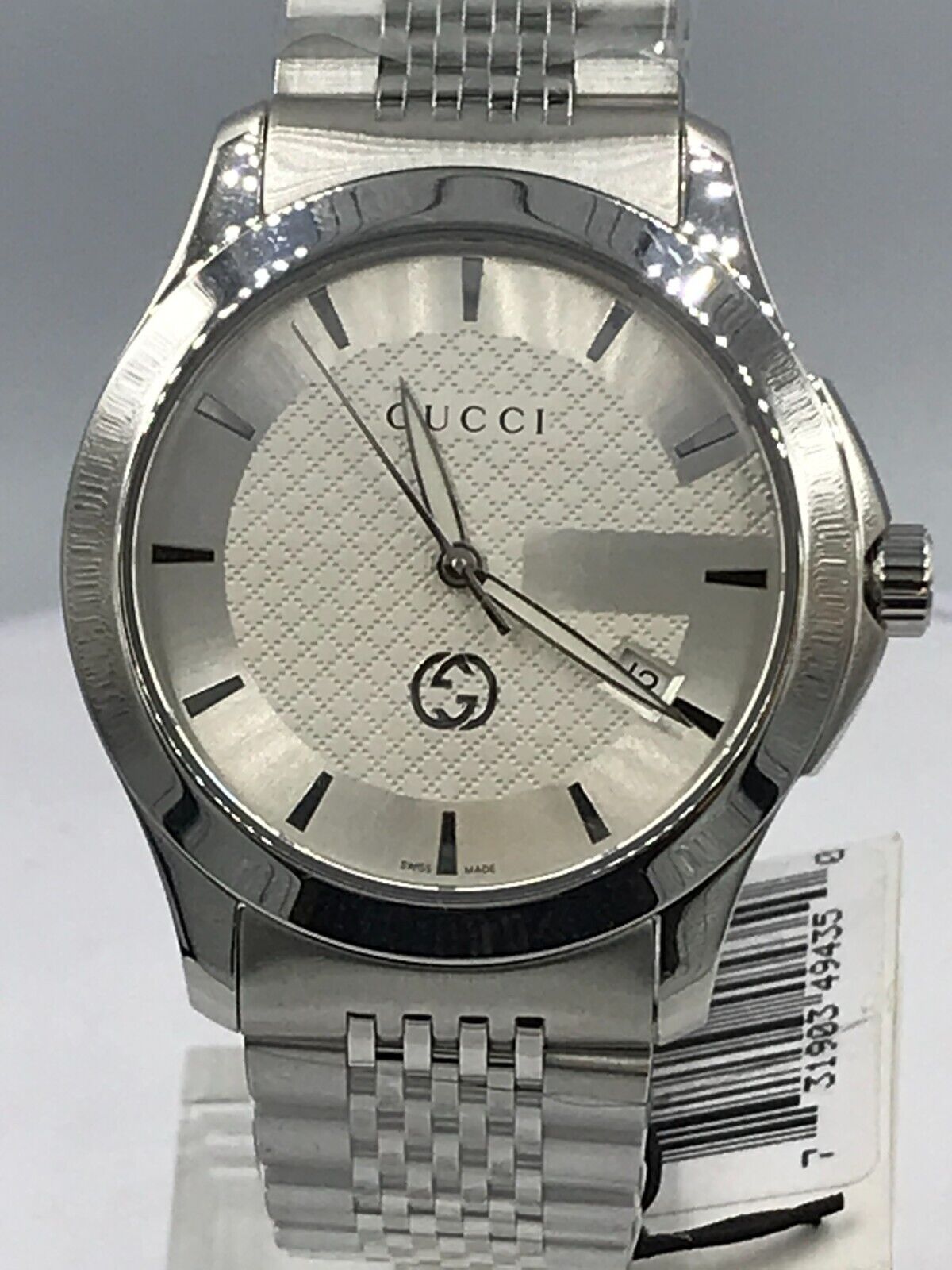 Gucci watch white stainless steel quartz YA1264174 men's Gucci watch white stainless steel quartz YA1264174 men's