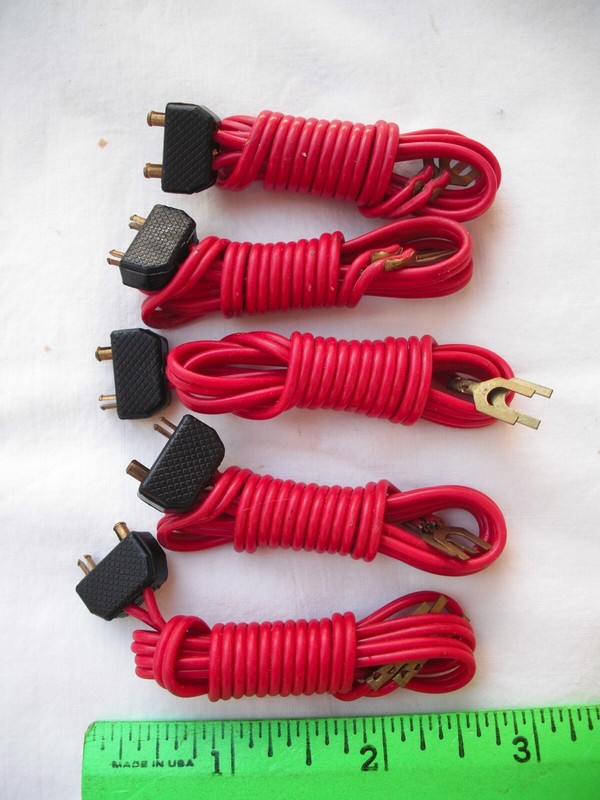 Lot of 5 Bachmann Power Cable Red Wire, Dual Plug, E-Z Track, New, On30 ...