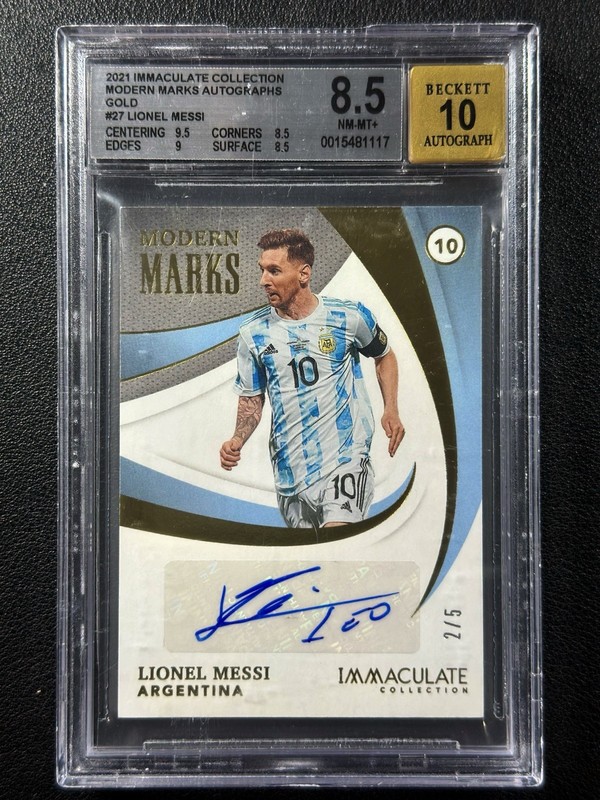 LIONEL MESSI BGS 2021 PANINI IMMACULATE MODERN MARKS AUTOGRAPHS GOLD ...