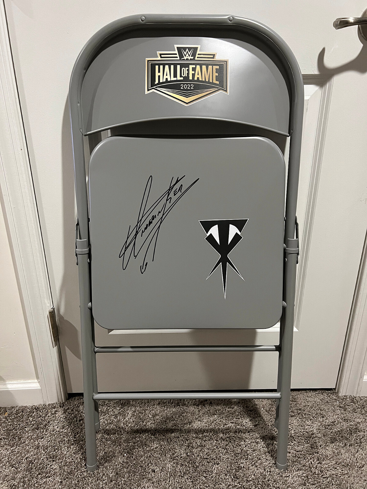 Coa Wwf Hof | The Undertaker Autographed Signed Wwe Steel Folding Chair