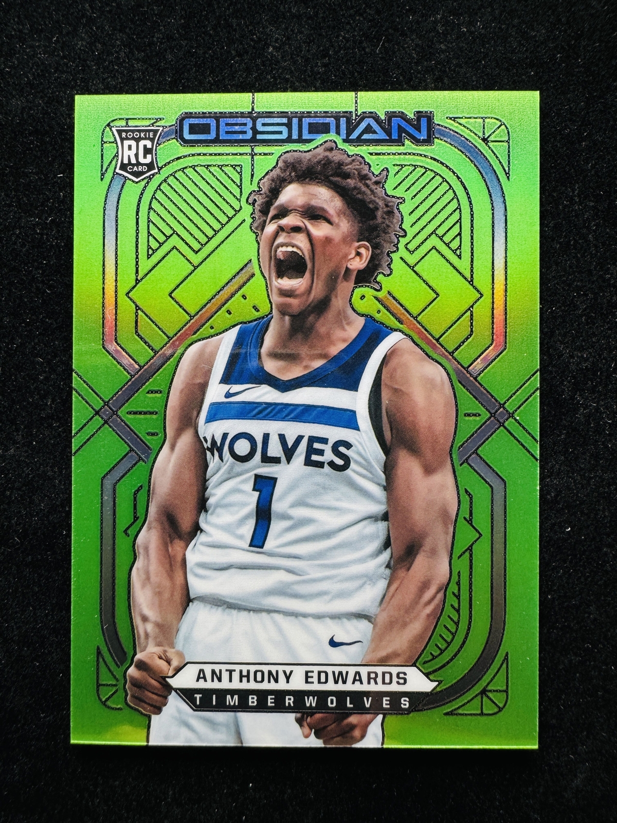 2020-21 Panini Obsidian - Electric Etch Green Flood #152 Anthony Edwards (RC) for sale online | eBay