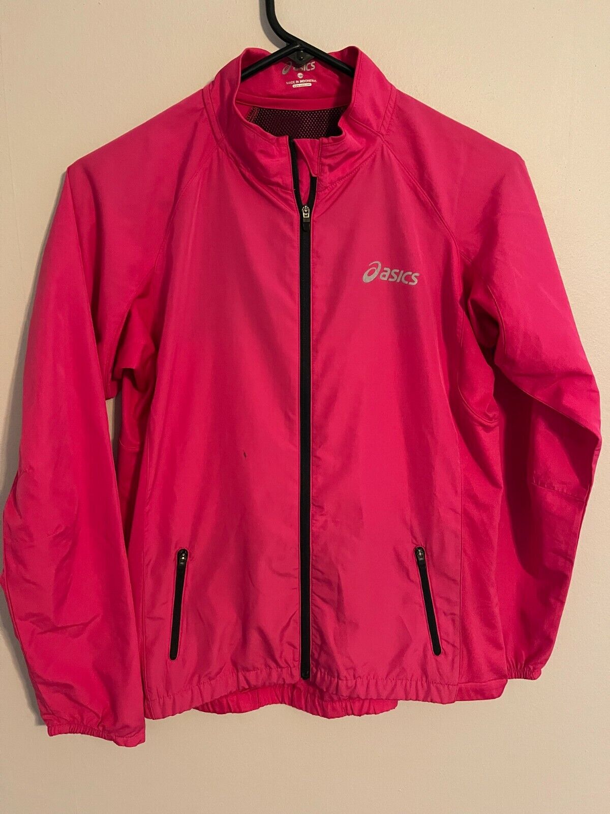 Asics Motion Protect Pink Full Zip Athletic Running Jacket Asics Motion Protect Pink Full Zip Athletic Running Jacket