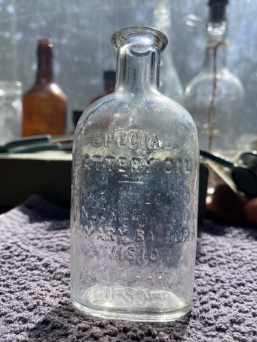 Antique Thomas Edison “Special Battery Oil” Bottle. Embossed Cork Top 4 ...