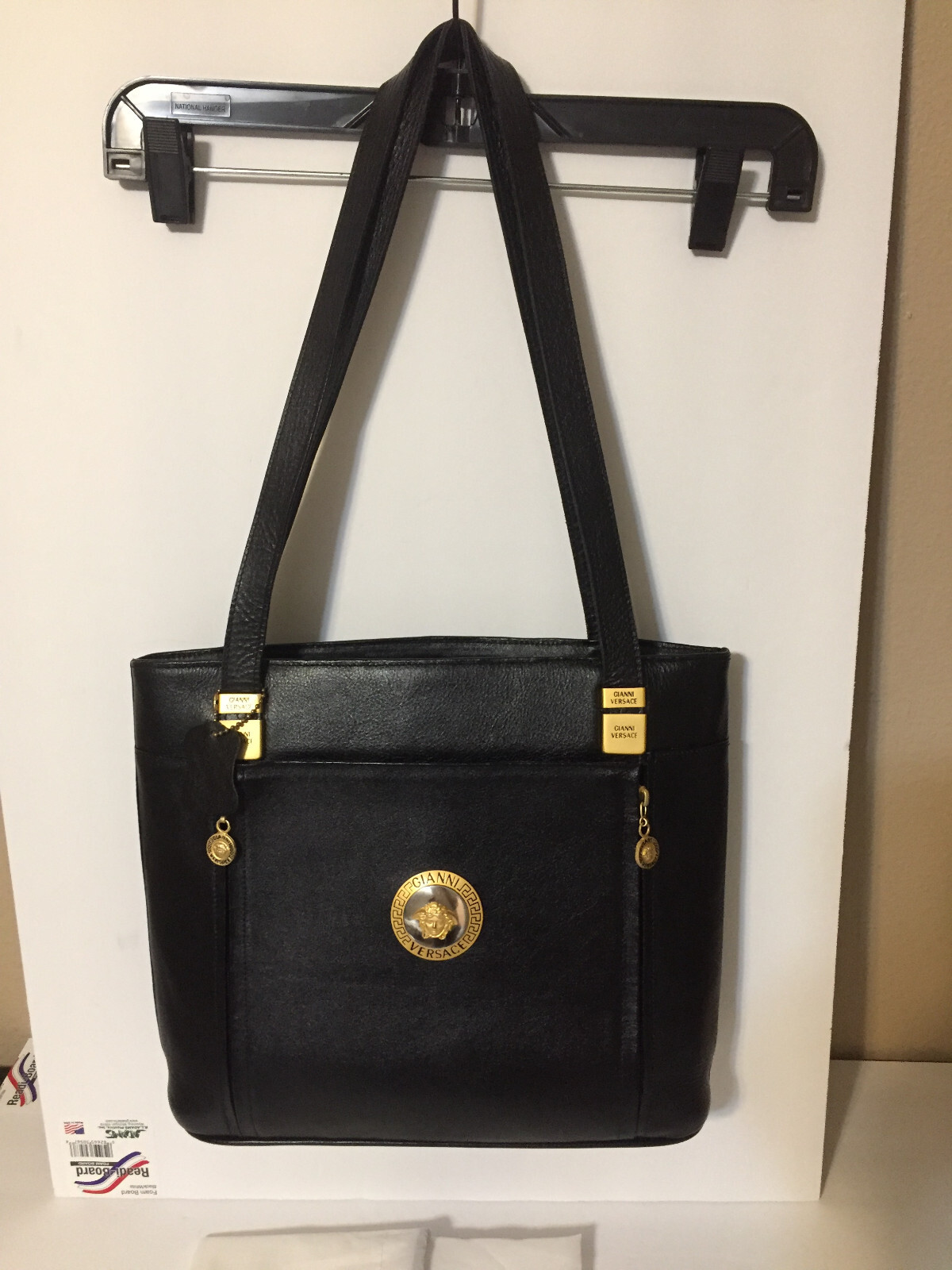 Authentic Gianni Versace Shoulder Bag Purse Leather Black | eBay Authentic Gianni Versace Shoulder Bag Purse Leather Black | eBay