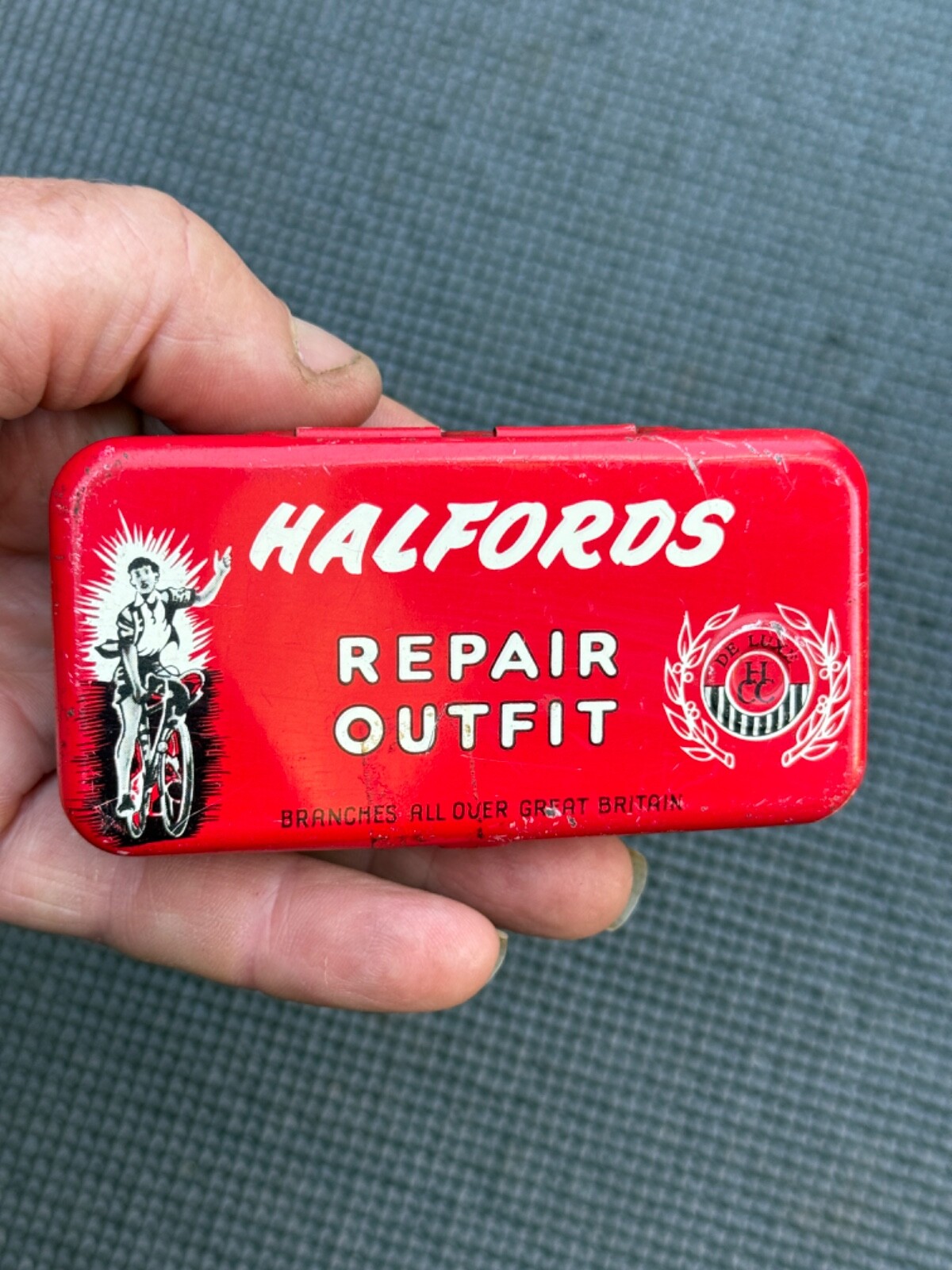 VINTAGE ENGLISH HALFORDS BICYCLE PUNCTURE REPAIR TIN. eBay