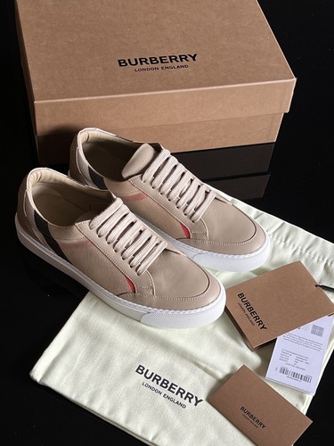 BURBERRY Beige New Salmond House Check Cotton and Leather BURBERRY Beige New Salmond House Check Cotton and Leather