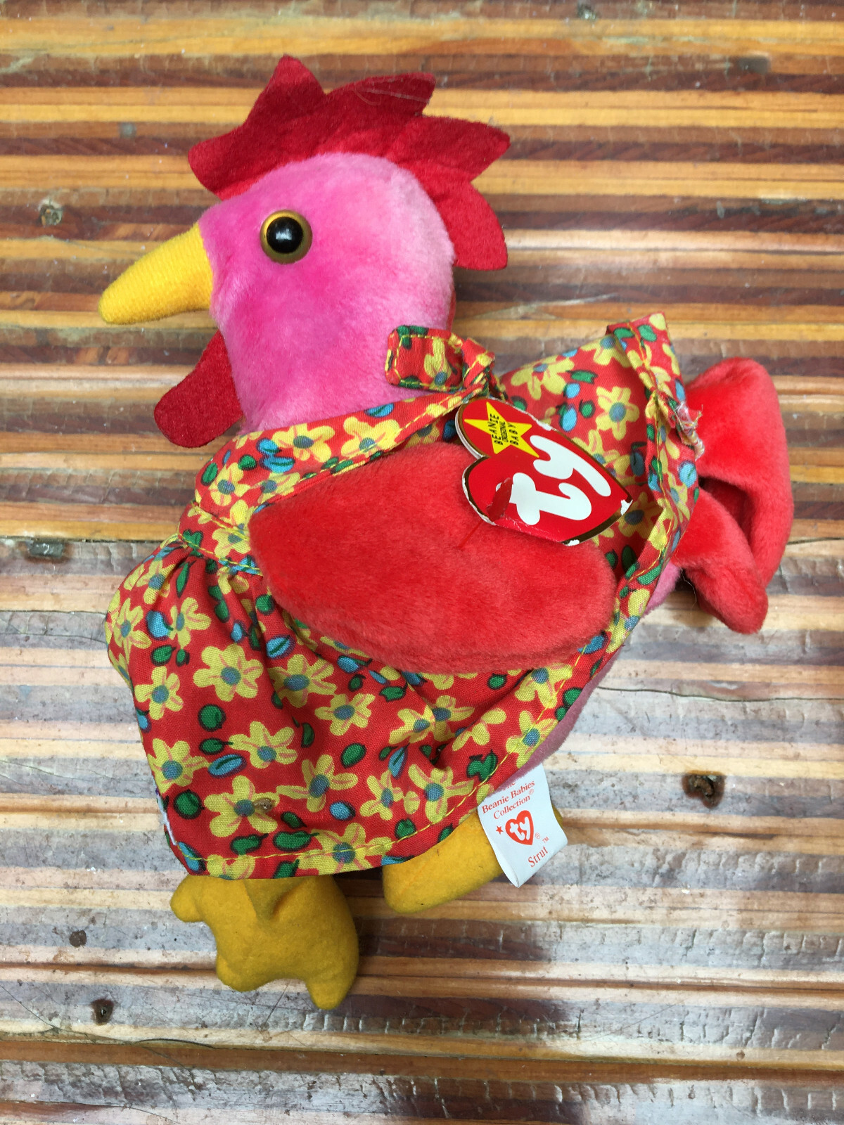 Strut Ty Beanie Baby rooster teddy bear 1996 Immaculate