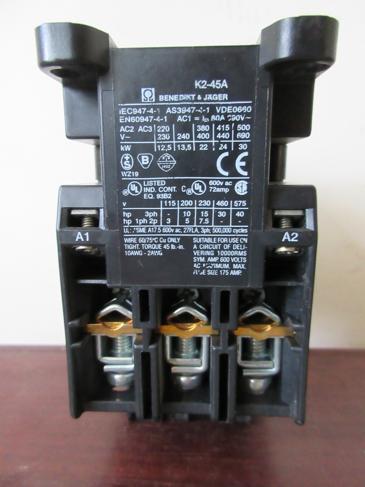 BENEDIKT & JAGER K2-45A CONTACTOR RELAY K45/4.110 USED SURPLUS 120-600VのeBay公認海外通販｜セカイモン