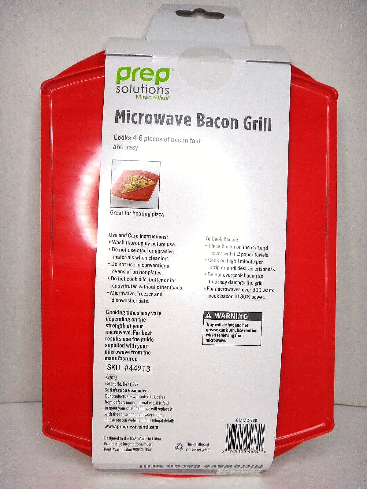 NEW!! Progressive Prep Solutions MiracleWare Microwave Bacon Grill,