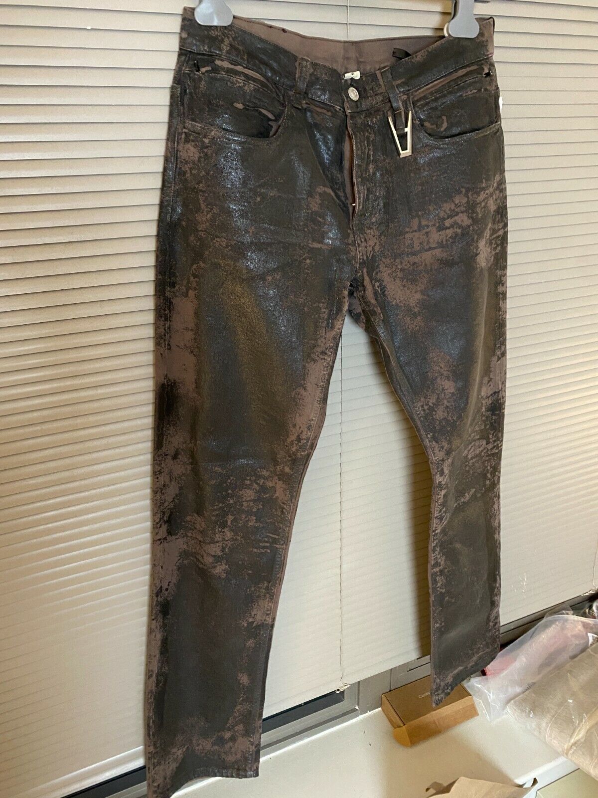 1017 ALYX 9SM Treated Denim Jeans 'Dark Brown' Bleached size 1017 ALYX 9SM Treated Denim Jeans 'Dark Brown' Bleached size
