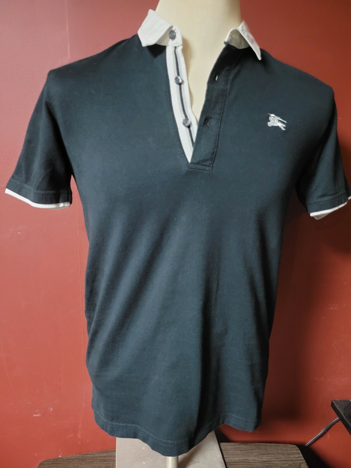 BURBERRY Black Label Men's Black-White Polo-Rugby Cotton BURBERRY Black Label Men's Black-White Polo-Rugby Cotton