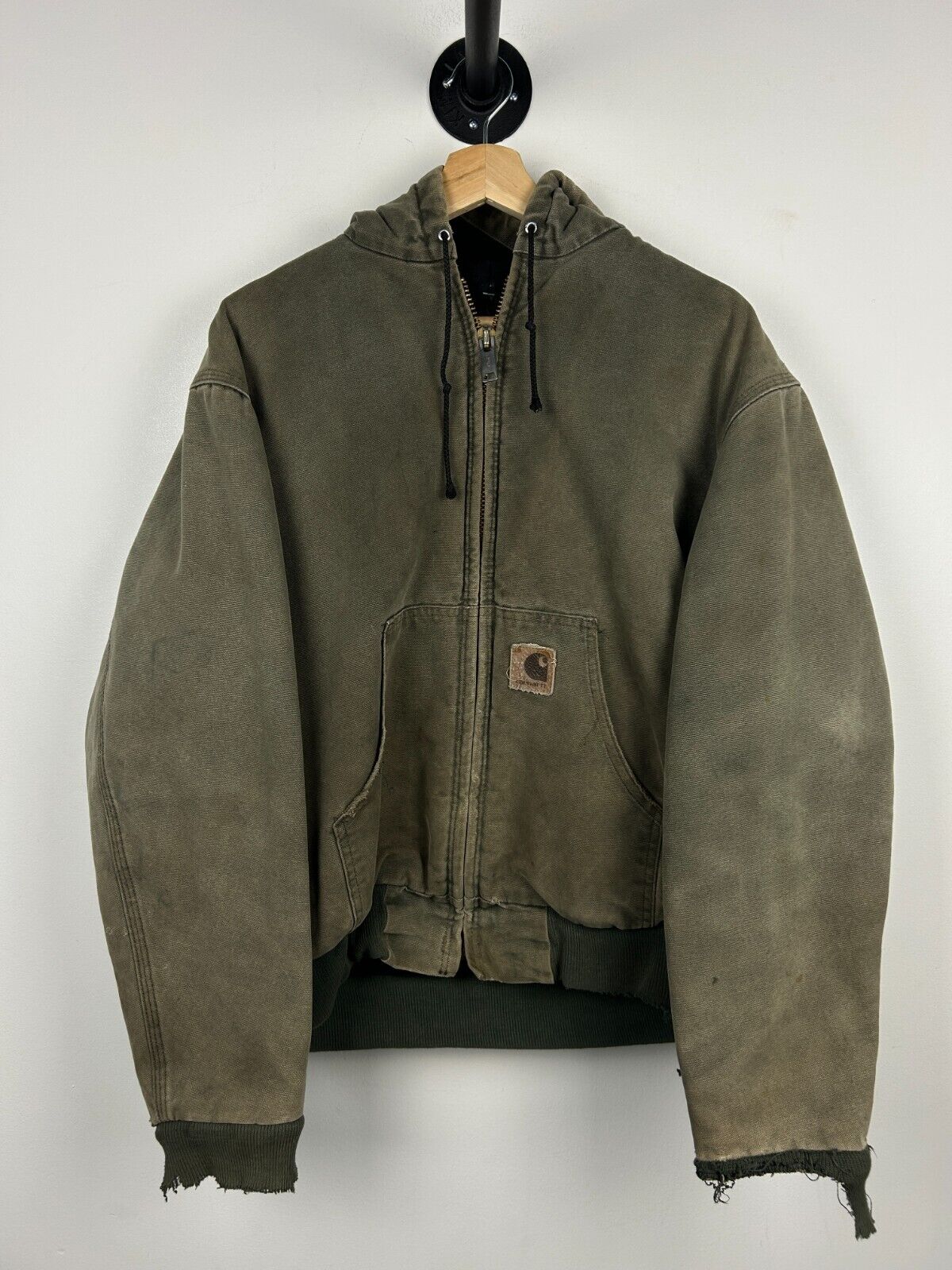 Vintage 90s Carhartt Active Dark Olive Hooded Jacket JQ1066 Vintage 90s Carhartt Active Dark Olive Hooded Jacket JQ1066