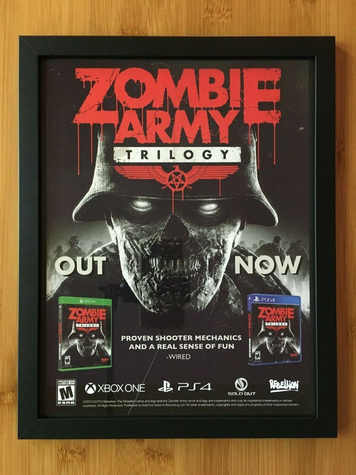 Zombie Army Trilogy Framed Print Ad Poster Official PS4 Xbox One Switch Game Art