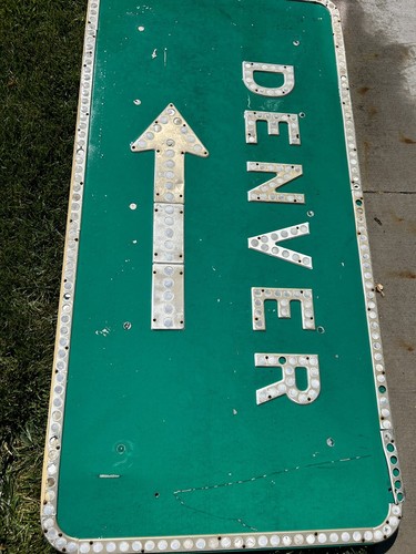 Vintage Aluminum Highway Button Road Sign Denver 30H 60W With ZbarのeBay ...