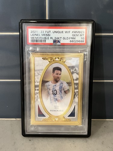 LIONEL MESSI 2021 FUTERA UNIQUE MEMORABLE /14 Gold Frame LIONEL MESSI 2021 FUTERA UNIQUE MEMORABLE /14 Gold Frame