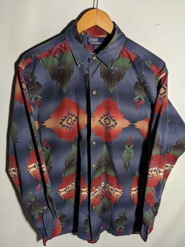 Polo Ralph Lauren Aztec Southwest Button Down Shirt Chambers 90’s Sz MediumのeBay公認海外通販｜セカイモン