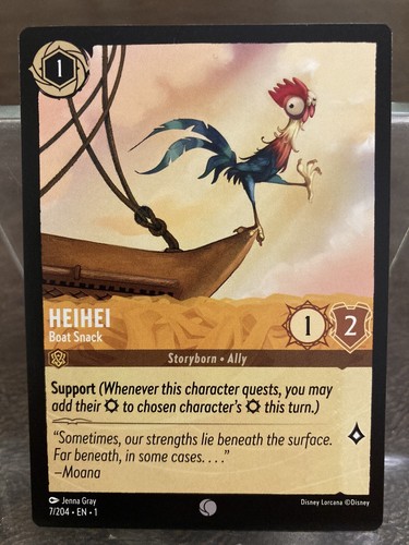 Disney Lorcana Non-Foil HeiHei Boat Snack Error/Errata Disney Lorcana Non-Foil HeiHei Boat Snack Error/Errata
