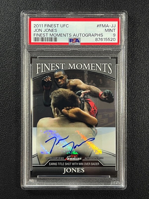 JON BONES JONES PSA 9 2011 TOPPS FINEST UFC MOMENTS AUTO AUTOGRAPH MINT ...
