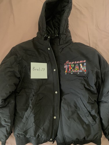 NEW SUPREME TEAM PUFFY JACKET BLACK BOGO LOGO OLYMPIC FLAGS NEW SUPREME TEAM PUFFY JACKET BLACK BOGO LOGO OLYMPIC FLAGS