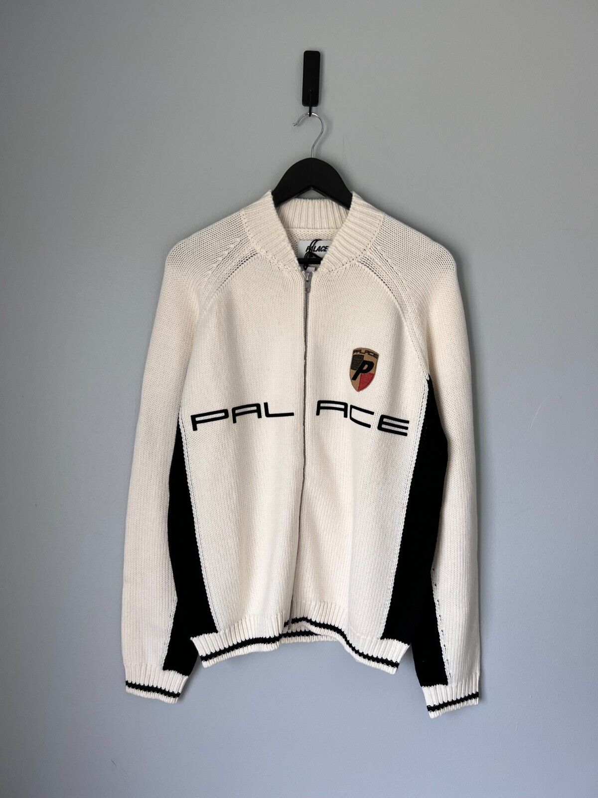 Palace Porsche Posh Knit Jacket - Size Large - White - NEW Palace Porsche Posh Knit Jacket - Size Large - White - NEW