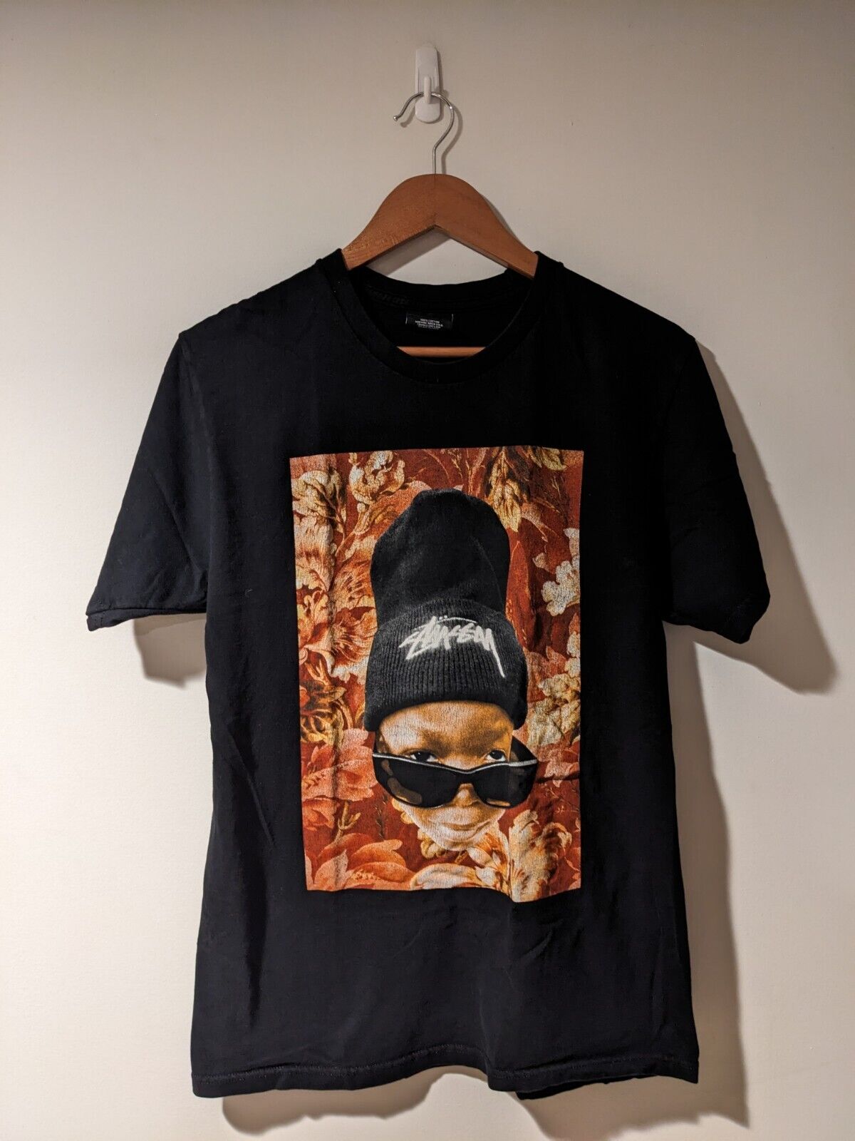 Vintage Y2K Stussy Flower Kid Beanie Black Medium T-Shirt | eBay Vintage Y2K Stussy Flower Kid Beanie Black Medium T-Shirt | eBay
