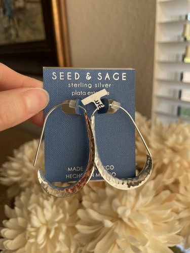 Seed Sage Sterling Sliver Textured Earrings Made In Mexico eBay