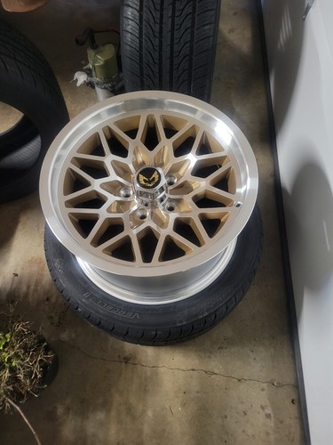 NEW 17x9 1970-1981 Gold PONTIAC Firebird Trans AM Snowflake Wheels. SET ...