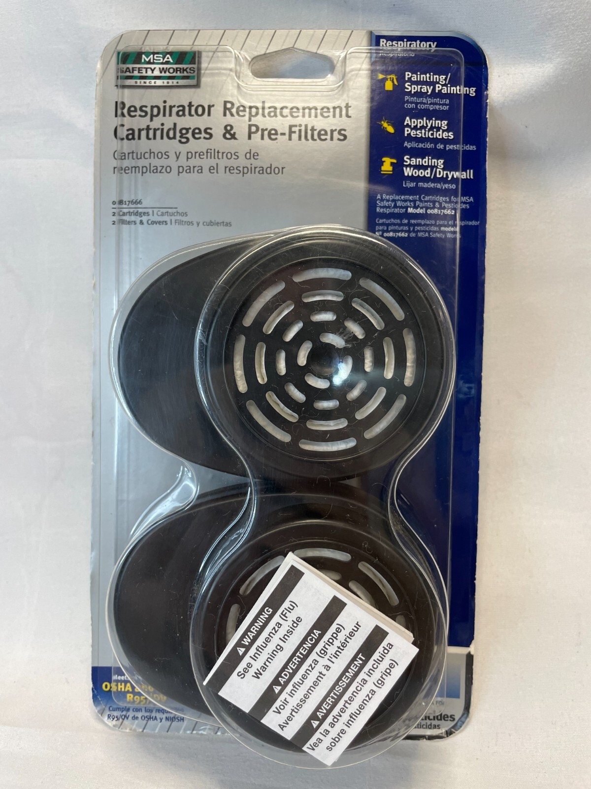 MSA Safety Works 00817666 Respirator Replacement Cartridges