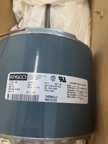 Bard 8104-012 Blower Motor 1PH 3 Speed 1/4